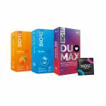 Buy Skore Dotted Flavour Condoms (Orange + Blue + Duo Max) 10N (Pack of ...