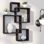 Buy Wall1ders Wall Shelf intersecting Wooden Wall Rack Stand for Living ...