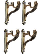 Buy Feednix Antique Brass Rod Rail Bracket Metal (Pack of 4) Online at ...