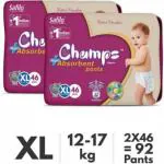 Buy Champs Baby Diaper High Absorbent Pants- Extra Large (46 Pcs) (Pack ...