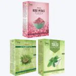 Buy Spag Herbals Organic Rose Petals,Neem And Tulasi Leaves Powder For Skin Care 360 G (120G X3 ...