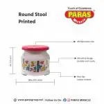 Buy Paras Miracle Round Stool Printed (Pack of 2) Online at Best Prices ...