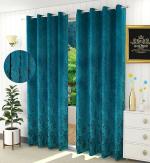 Buy Golden Legacy 213.36 cm (7 ft) Velvet Room Darkening Door Curtain ...