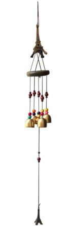 Buy Ryme Gold Feng Shui 4 Bells Eiffel Tower Wind Chime, 15 Inch Online ...