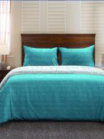 Buy Divine Casa Sky Blue and White Text Print Polyester Double Duvet ...