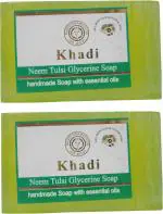 Buy Khadi Herbal Natural Neem Tulsi Glycerine Soap, 125 Gm Each (Pack Of 2) Online at Best ...