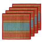 Buy SUBHRA TEXTILE Handcrafted River Grass 18 x 18 Inches Red Floor ...