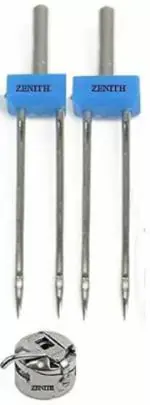 Buy ZENITH Beissel Twin Needles, Silver and Bobbin case Machine Sewing ...