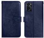Buy AmericHome Oppo A57 2022, CPH2387 Blue Artificial Leather, Rubber ...