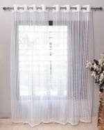 Amaze Attires White Polyester Floral Fancy Sheer Window Curtain Parda ...