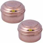 Buy Shiv Shakti Arts Handmade Pure Copper Round Shapre Box | Dibba | No ...
