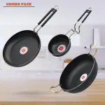Buy LAZYwindow Traditional Iron Fry Pan (Induction base) / Tadka Pan ...
