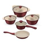 Buy Impex RUBY 9PCS Aluminium Diecast Nonstick Milk pan, Fry pan, 3 ...
