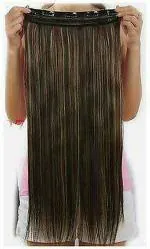 Buy PHKMALL Natural Feel Golden Highlight Clip On Straight Extension ...