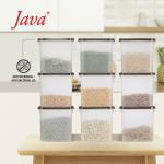 Buy JAVA - 1700 ml Plastic Grocery Container (Pack of 9, Brown) Online ...