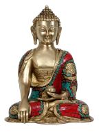 Buy Aesthetic Decors Buddha Sakyamuni Asthmangal W Stone Work Showpiece ...