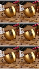 Buy Stallion Polished Gold Finish Steel Tea cup, For Hotel/Restaurant, Grade: 202 PACK OF 6 ...