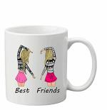 Buy LOOPS N KNOTS Best Friends Printed Ceramic Coffee Mug with Coffee Sachet 3.25 Inch x 3.75 ...