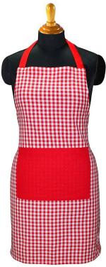 Buy Akhiv AV-AP-231 Red and White Checkered Cotton Chefs Apron (Single ...