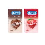 Buy Durex Extra Thin Intense Chocolate, 10s + Wild Strawberry, 10s (set ...