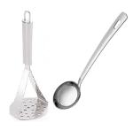 Buy Stainless Steel Potato Masher With Stainless Steel Pure SS Chamcha ...