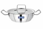 Buy NELKON Stainless Steel Flat Kadhai with Impact Bonded Triply Base ...