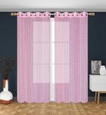 Buy Luxury Cube Pink Polyester Curtain Window Net - 4X9 Feet (Pack Of 2 ...