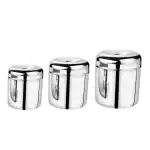 Buy Embassy Stainless Steel Apple Deep Dabba, Set of 3 (Size 1-3 ...