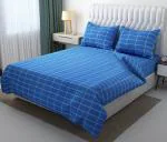 Buy TURIYA 180 TC 1 Pc Flat Checkered Double Bedsheet with 2 Pc Pillow Covers; Queen 90x90 ...