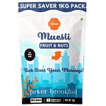 Buy 9GRAMS Muesli 1Kg Fruit & Nuts, 0% added sugar, Breakfast cereal ...