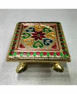 Buy KEDAAR ENTERPRISE Handmade Pooja Bajoth Chowki (Small size) Online ...