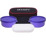 Buy Granify D-1204 Plastic Lunch Box with 2 Plastic Containers and ...