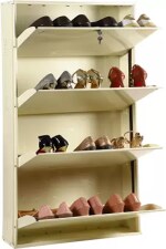 Buy Babbar Steel 4 Door Metal Wall Mounted Shoe Rack Steel Shoe And ...