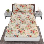 Buy LABHAM 180TC 100% Cotton FLORAL SINGLE BED 224cmx150cm 1 Bedsheet & Pillow 1 Covers Light ...