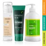 Buy DERMINA Skin Care Combo Pack SPF35+ Sunscreen Gel Aqua Dry Touch ...