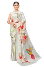 Buy Monjolika Fashion Off White Satin Saree Online at Best Prices in ...