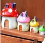 Buy Aenox Mushroom House Resin Fairy Garden Craft Decoration Miniature ...