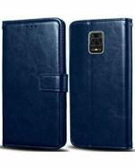 Buy Malvi Gold Poco M2 Pro Blue Artificial Leather Flip Cover Online at ...