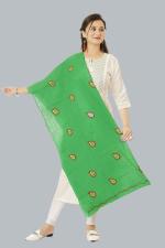 Buy Tutli Putli Women Green Embroidered Pure Cotton Dupatta Online at ...