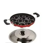 Buy JAGGIS Non-Stick Aluminium 12 Cavity Appam Patra Paniyarakkal with Stainless steel Lid, Non ...