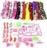 Buy iDream 10-Piece Polyester Doll Dress & 50-Piece Plastic Doll ...