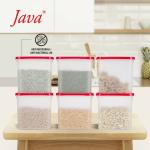 Buy JAVA - 1700 ml Plastic Grocery Container (Pack of 6, Red) Online at ...