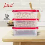 Buy JAVA - 500 ml Plastic Grocery Container (Pack of 3, Red) Online at ...