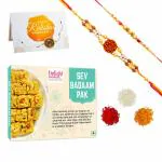 Buy Delight Foods Premium Sev Badaam Pak (Barfi|Burfi) 500g + Greeting ...