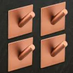 Buy DOCOSS Stainless Steel Rose Gold Self Adhesive Hooks for Wall Heavy Duty Hooks for Hanging ...