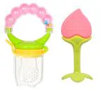 Buy Enorme Peach Fruit Shape Silicone Teether with Fruit Food Feeder ...
