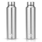 Buy Unify Saturn Stainless Steel Water Bottle, 1000 ml, Set of 2 | Leak ...