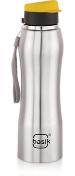 Buy Basik Yellow Steel Water Bottle Sipper, 950 Ml Online at Best ...