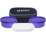 Buy Granify D-1104 Plastic Lunch Box with 2 Plastic Containers and ...