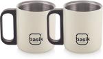 Buy Basik White Stainless Steel Astra Pop Double Walled Tea Cup, 180 Ml ...